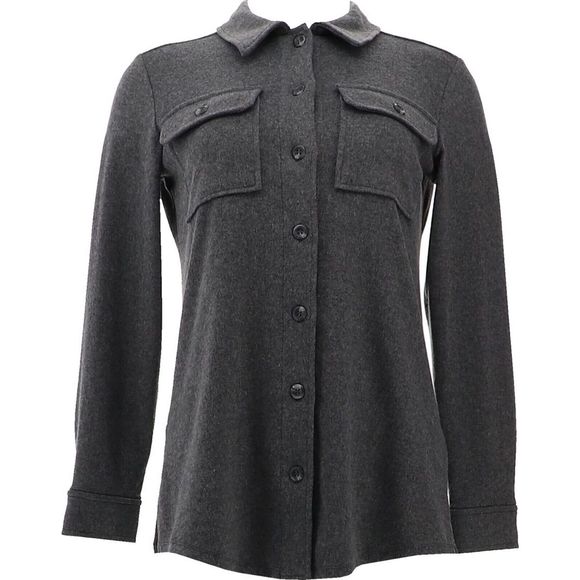 Susan Graver | Tops | Susan Graver Weekend Brushed Rib Knit Shirt ...